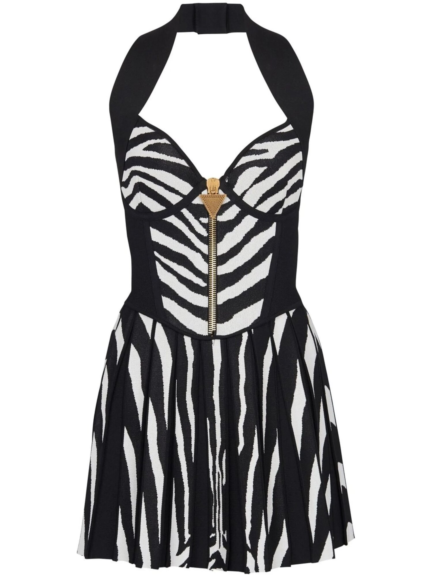 Платье Zebra-print halterneck minidress