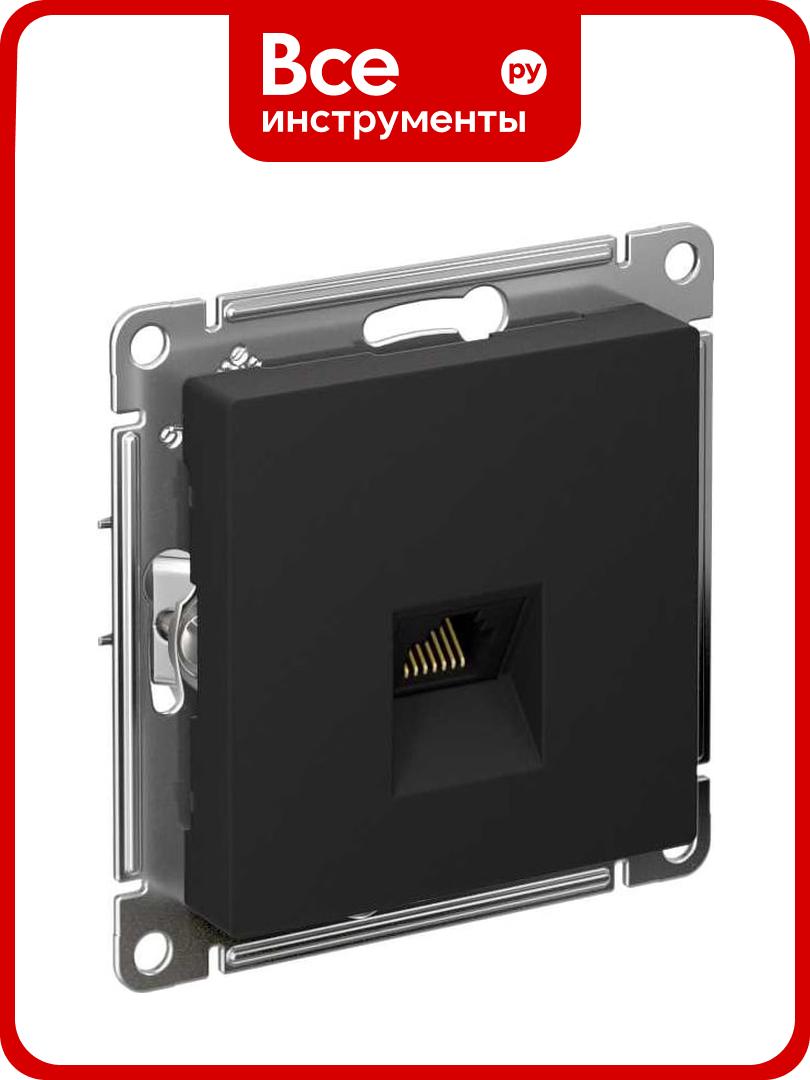 Розетка Systeme Electric ATLASDESIGN, компьютерная, RJ45, механизм, карбон, ATN001083, удобного и быстрого