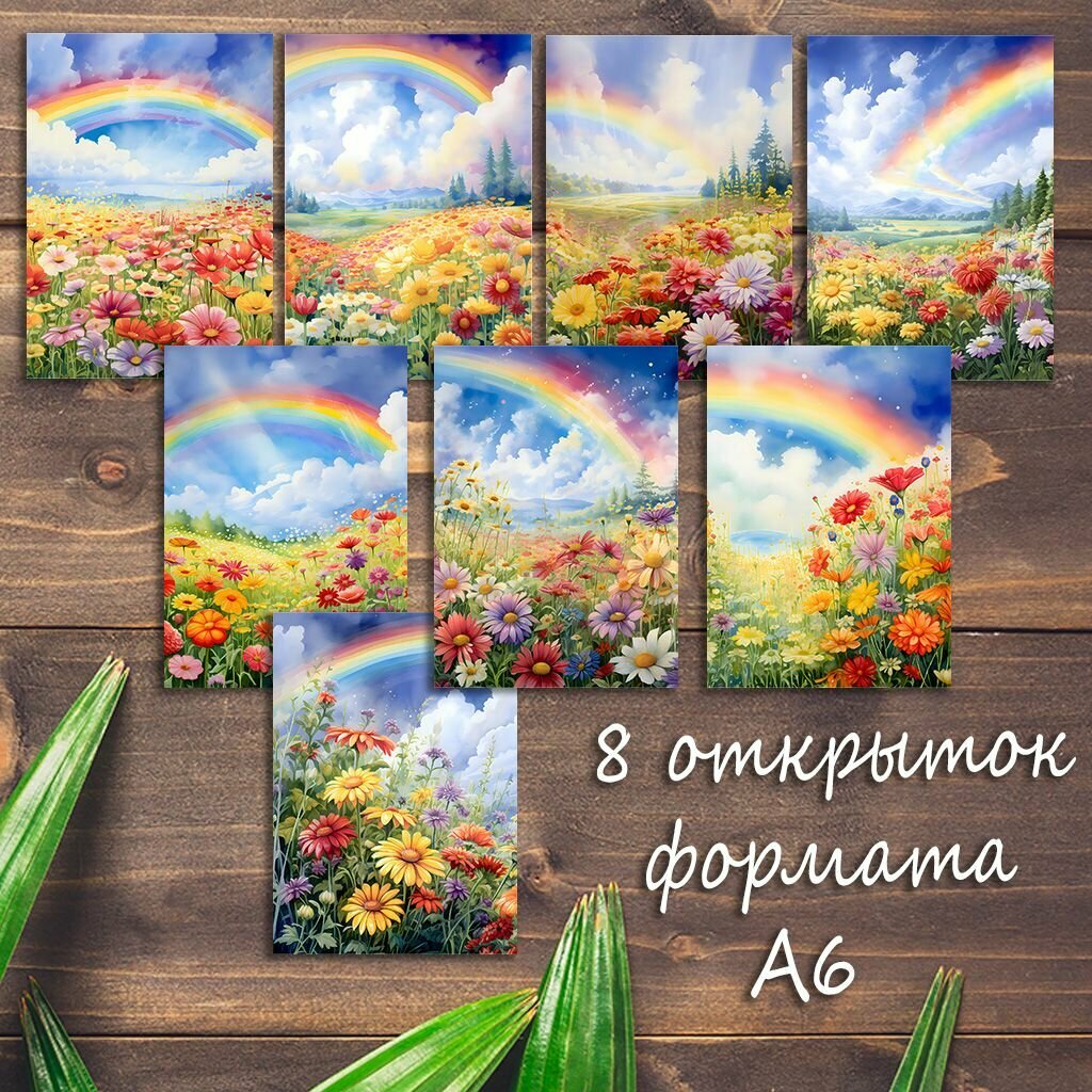 Большой набор открыток Природа, 8 штук
