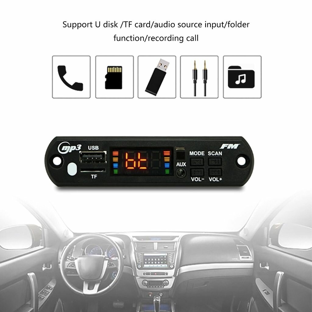 Плата декодирования автомобильного аудио mp3 усилителя мощности Bluetooth с дистанционным управлением-большой пульт дистанционного управления