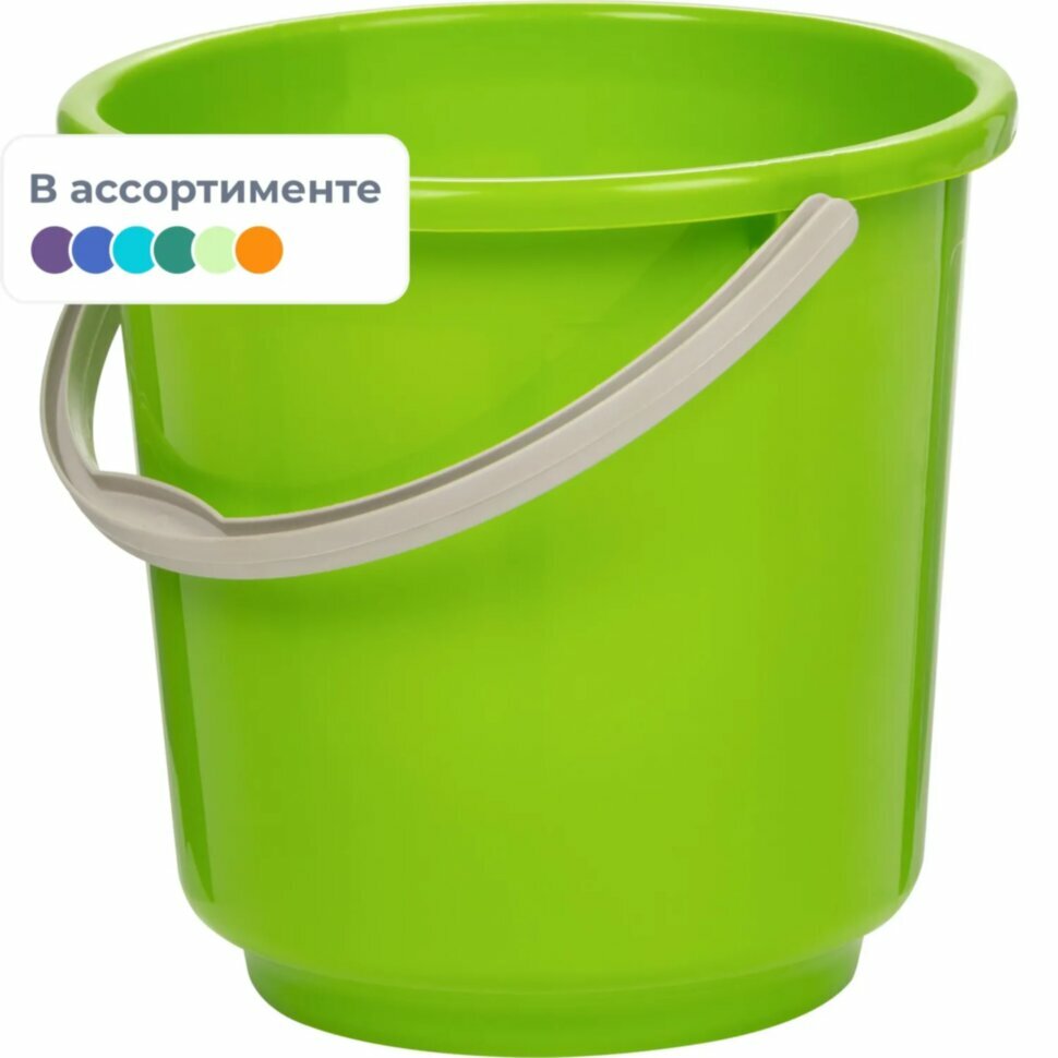 Ведро 5л пищевое пластиковое цвет в ассортименте, 1715108