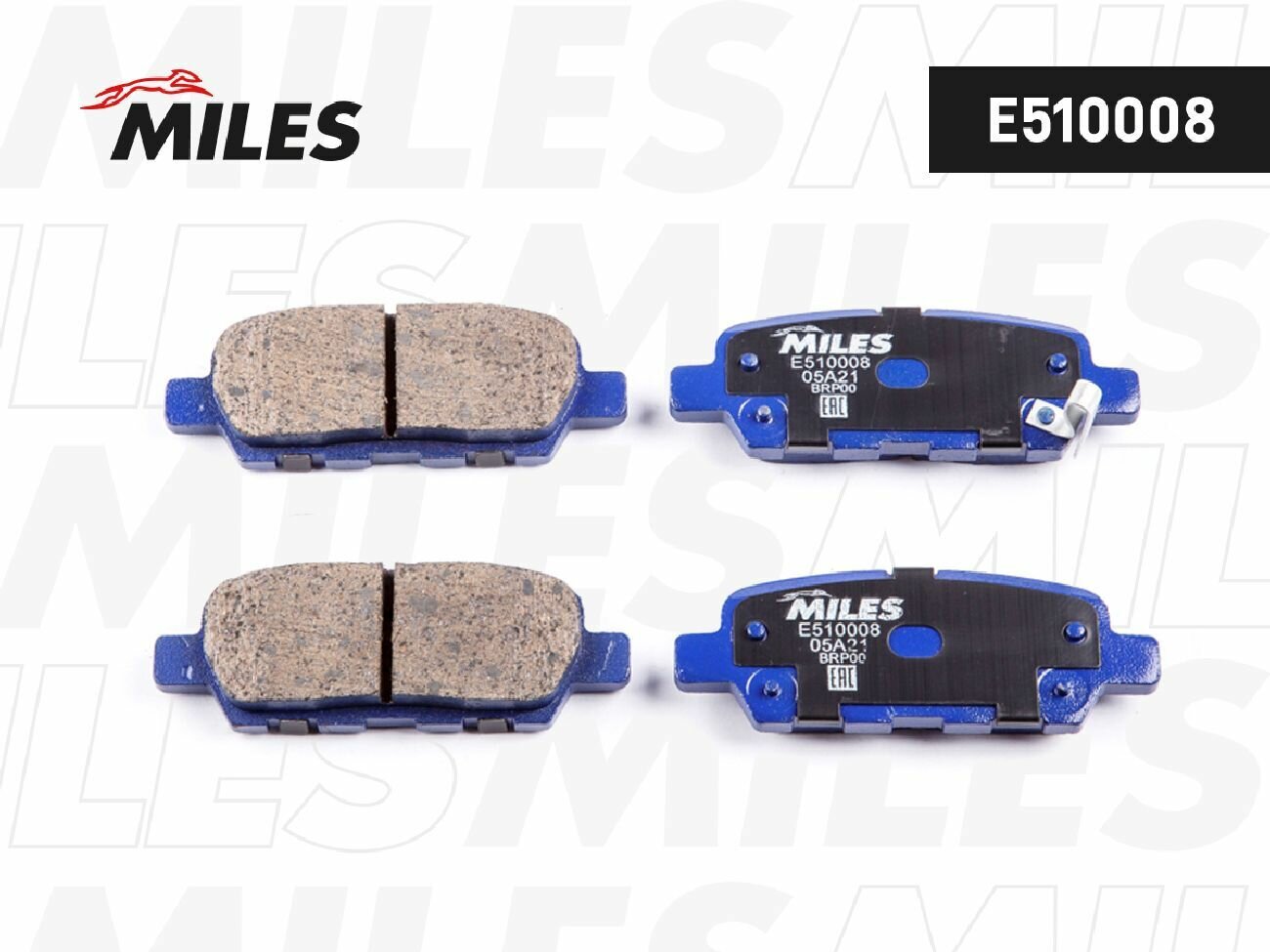 Колодки тормозные дисковые задние Miles E510008 для а/м Nissan Xtrail T30, T31, Quaskai J10, J10, Teana J31