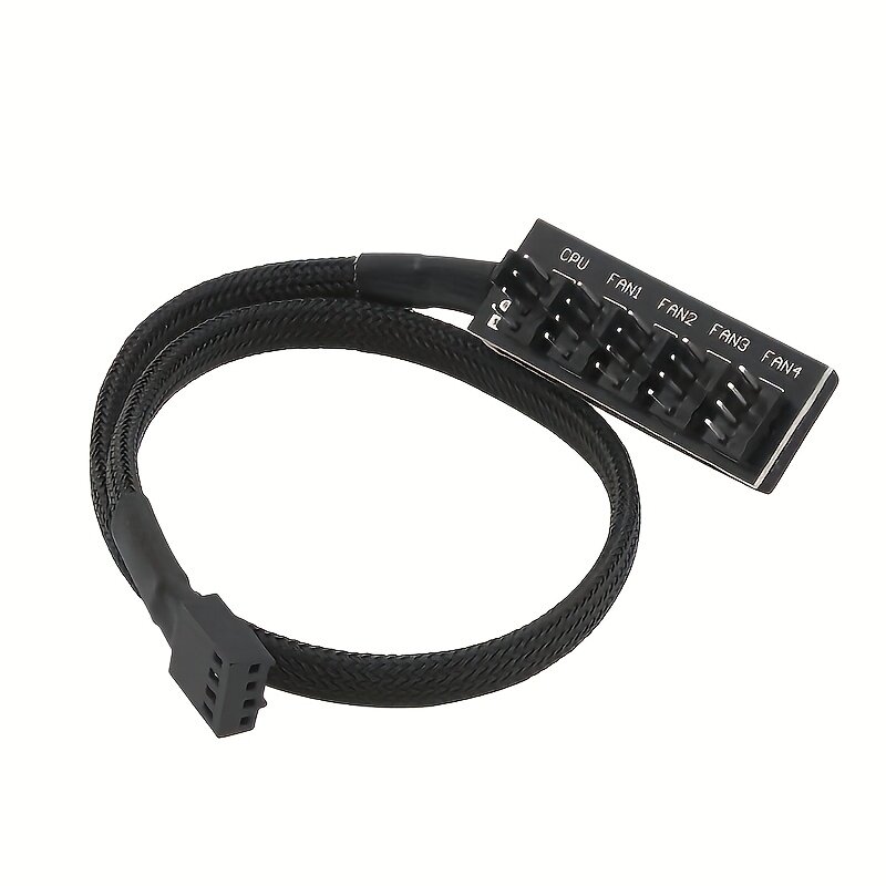 Разветвитель для вентиляторов ПК 4-Pin PWM, на 5 вентиляторов (1 к 5), черный, для внутреннего подключения к материнской плате (4/3-pin)
