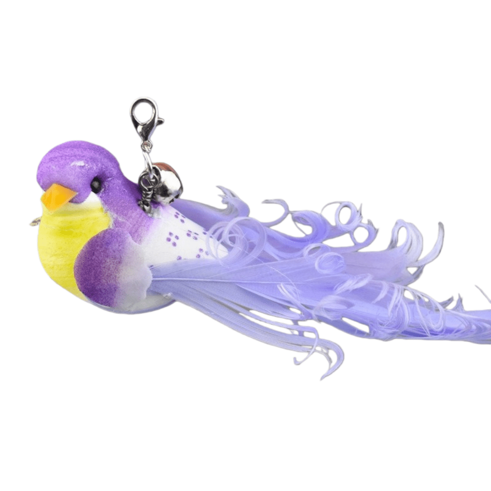 Сменная насадка для кошачьей игрушки-палочки в виде птички, пластик, фиолетовый