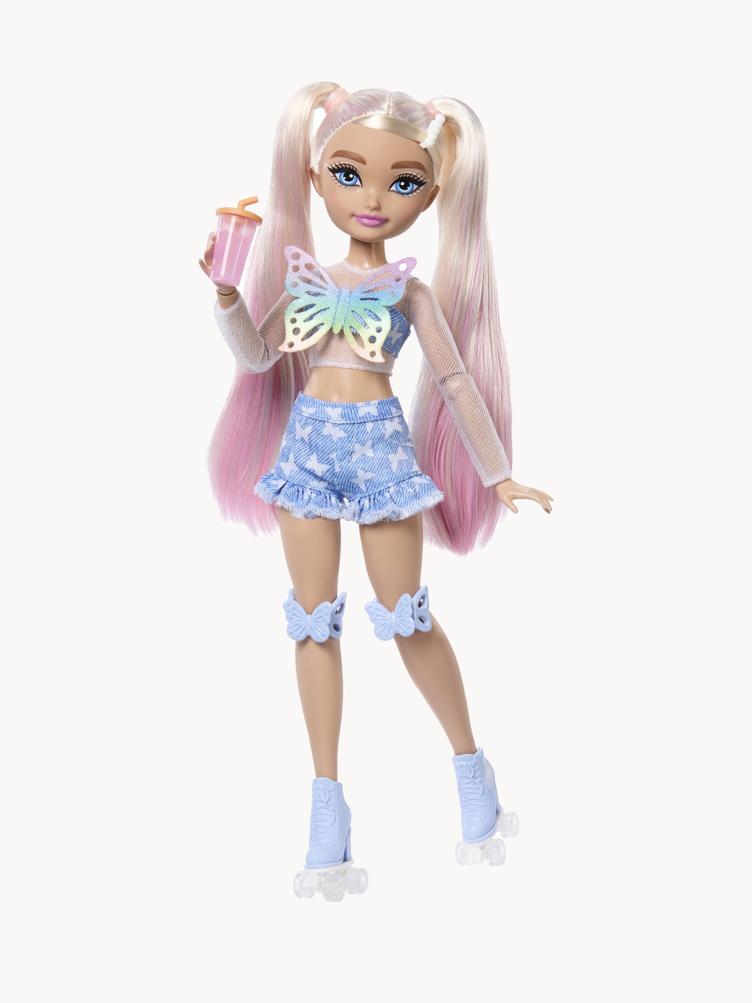 Кукла Mattel Barbie Dream «Малибу» на роликовых коньках с аксессуарами JFX96, голубой/розовый