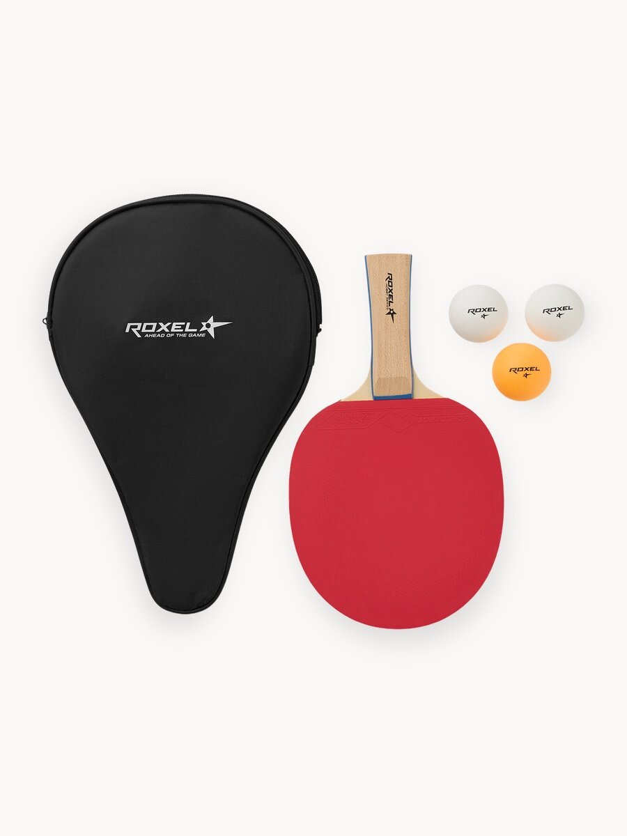 Набор для настольного тенниса Roxel Hobby Progress (1 ракетка + 3 мяча + чехол)
