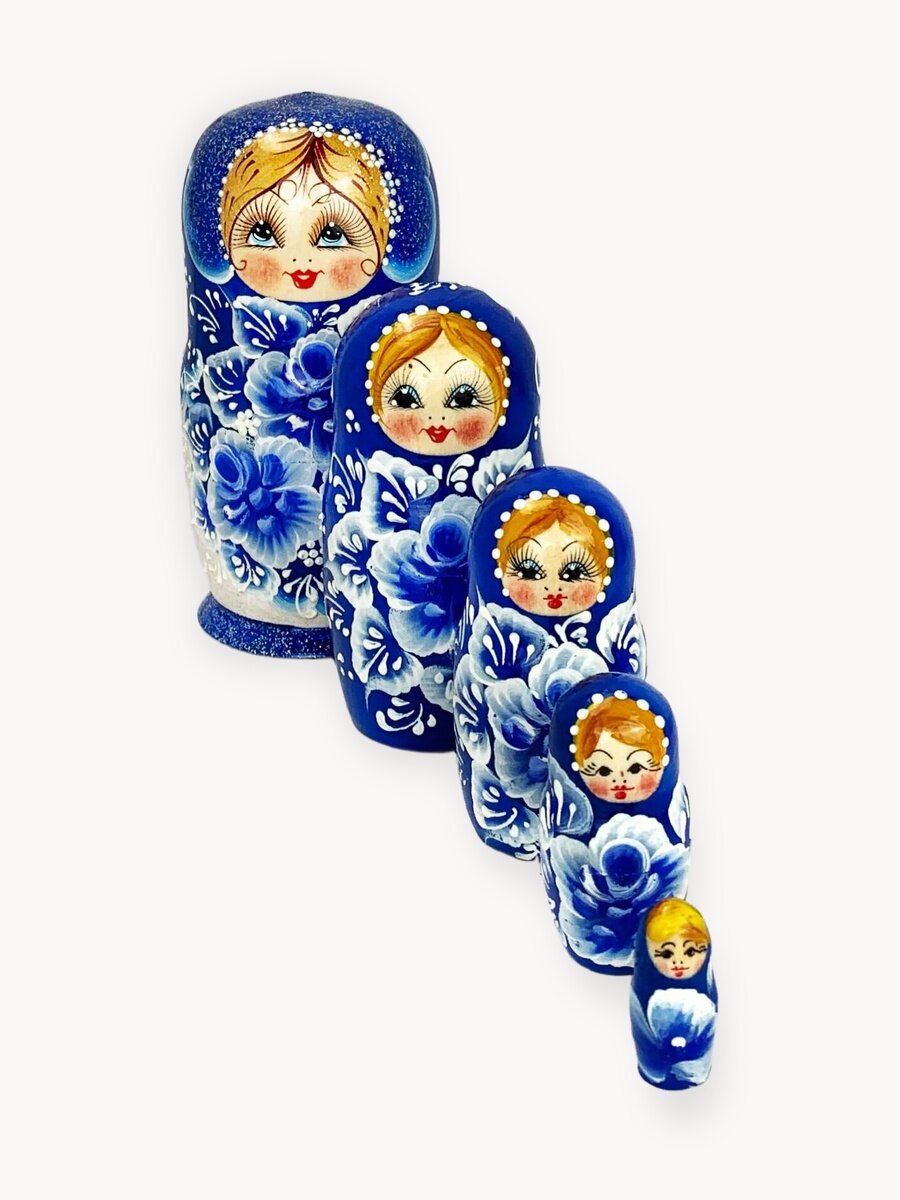 Матрешка деревянная детская развивающая игрушка традиционная 5 мест 15 см Орнамент