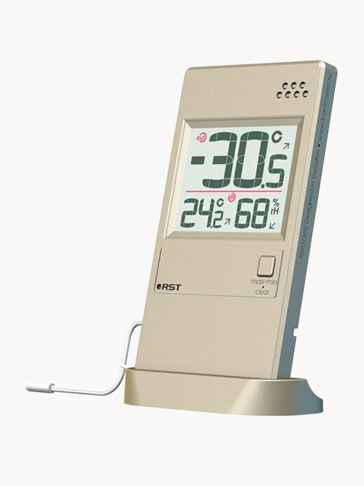 Электронный термометр гигрометр с выносным сенсором RST01596