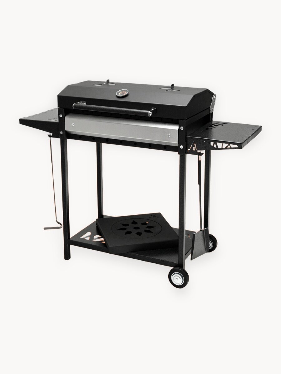 Мангал — Гриль "Дачный Сезон" Кельн К-60-4-П, разборный, передвижной, с крышкой и термометром