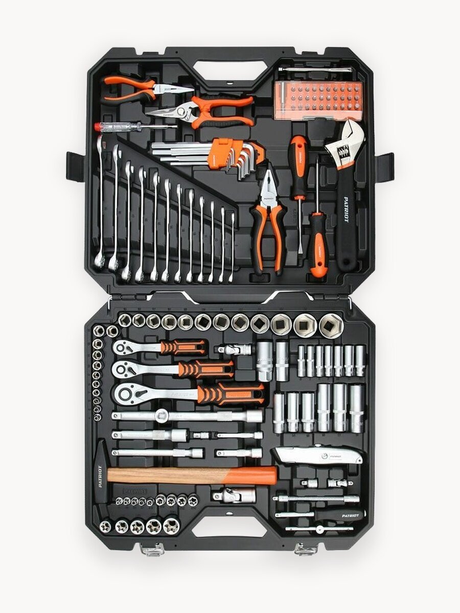 Набор автоинструмента PATRIOT SSP 131 "Кронос", 1/2+1/4+3/8 DR (131 пр.), multi, Cr-V