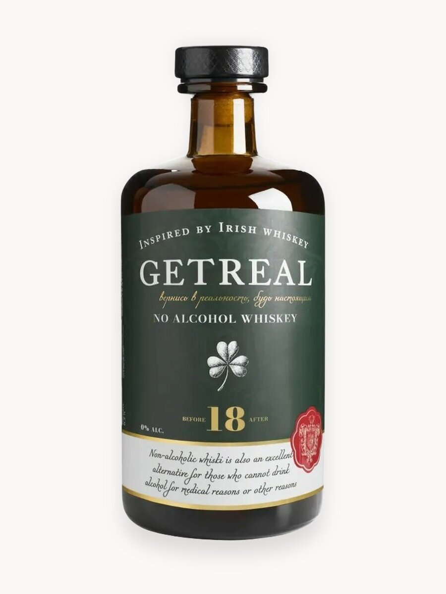 GETREAL Виски Ирландский безалкогольный (Inspired by Irish Whisky) 0,7 л стекло