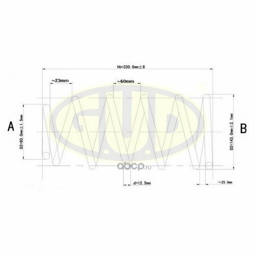 Пружина подвески G.U.D GCS085705 для Skoda Octavia I; VW Golf IV