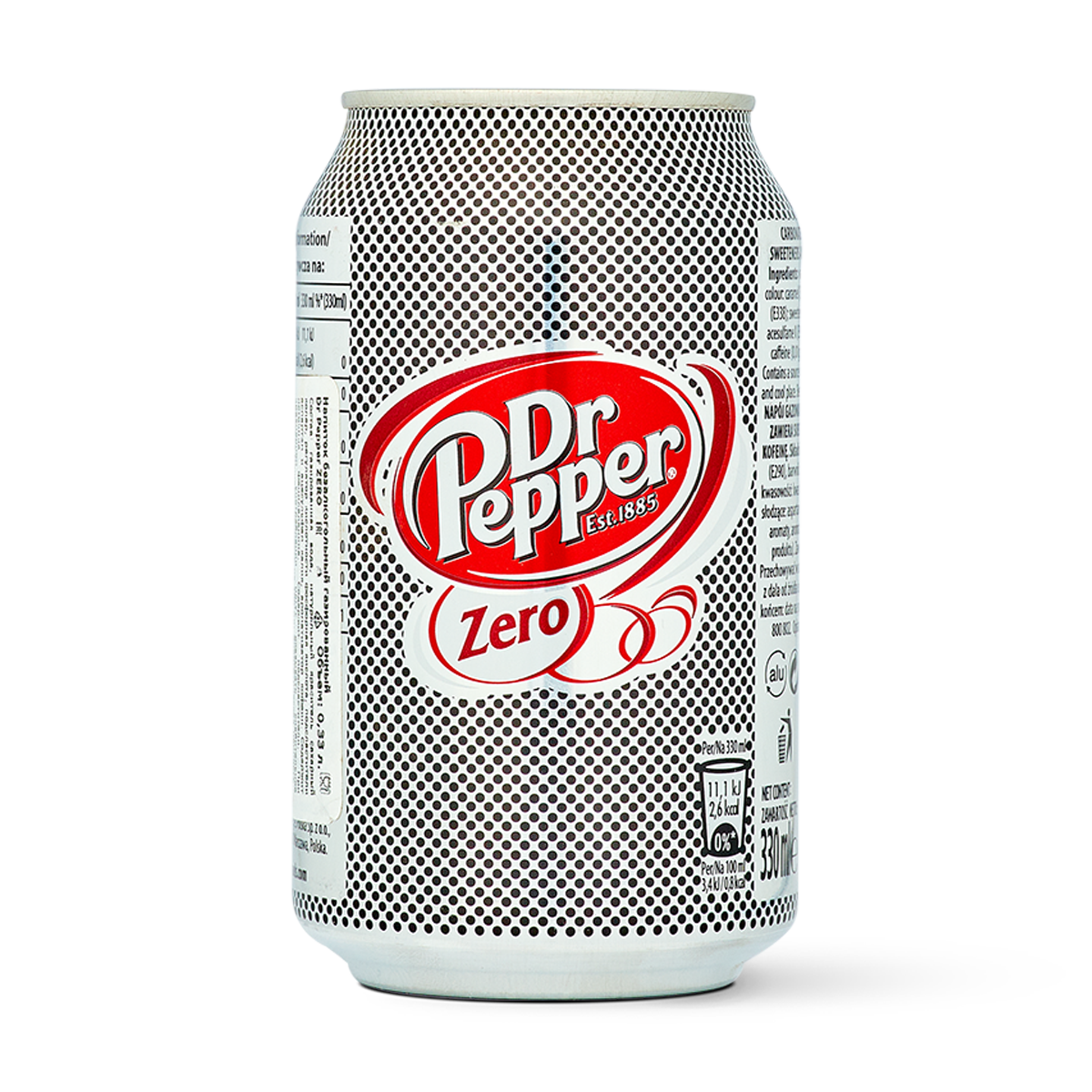 Напиток Dr. Pepper Zero, газированный, в металлической банке, 0,33 л — фото 1