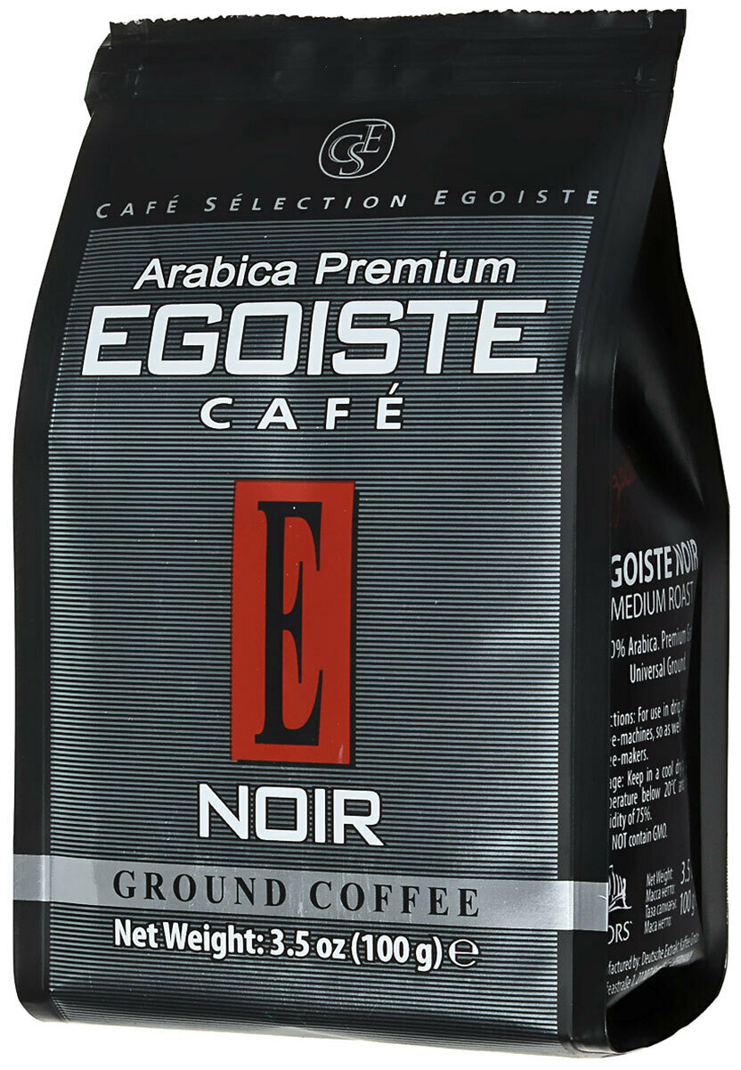 Кофе молотый EGOISTE Noir 100гр Ground Pack