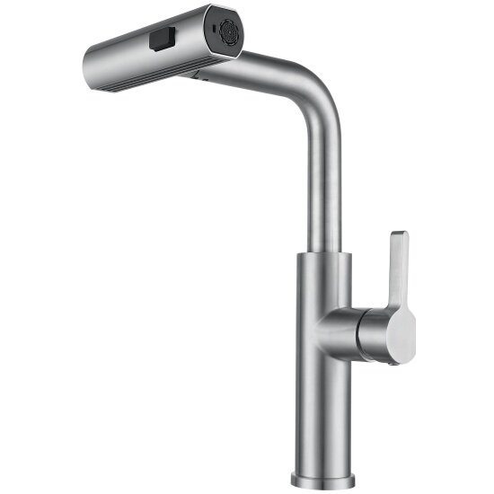 Смеситель для кухни Профсан STEEL с выдвижной лейкой (PSM-300-96)