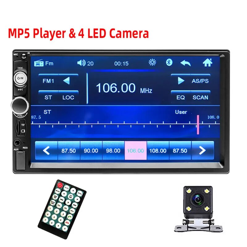 Автомобильный Радио Podofo 2din 2 din Автомобильный мультимедийный плеер 2DIN radio 4 LED camera