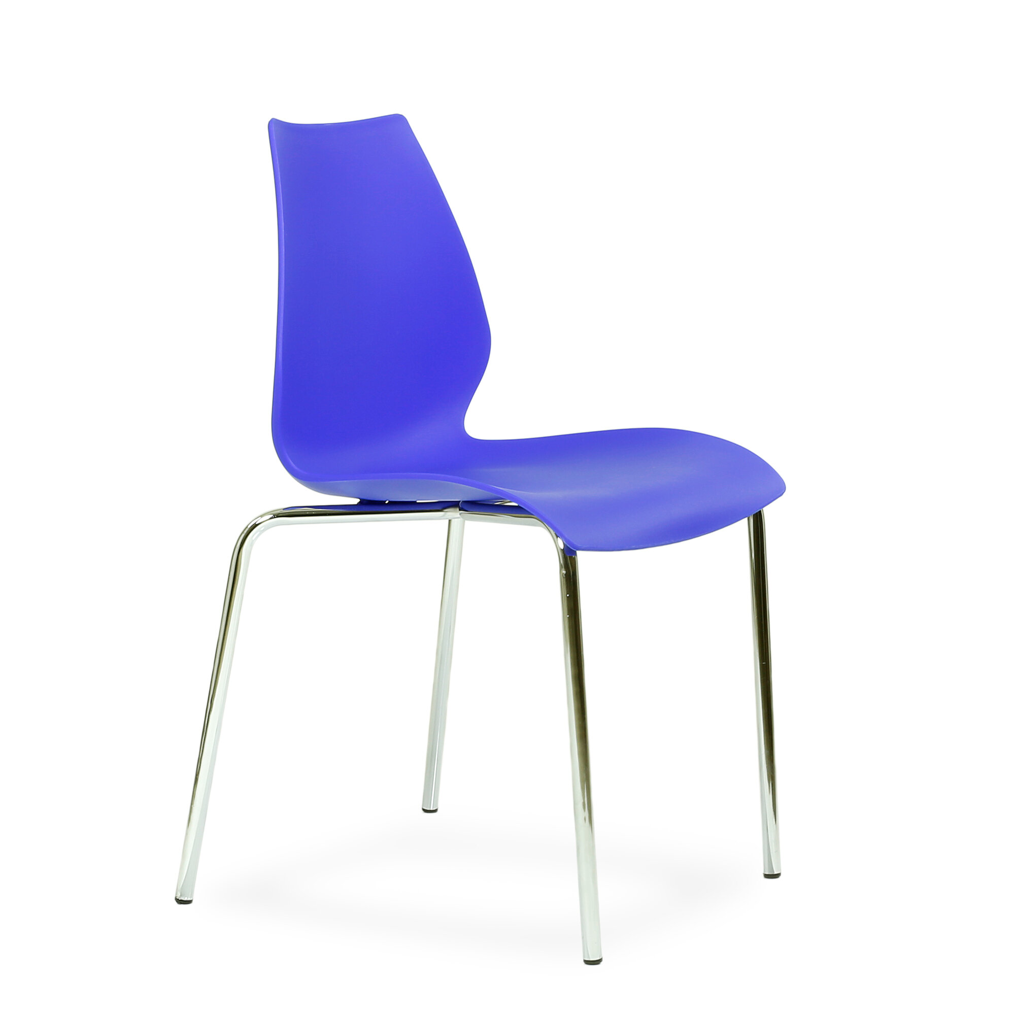 Стул Barneo N-234 Lili синий, хромированный металлокаркас, стопируемый