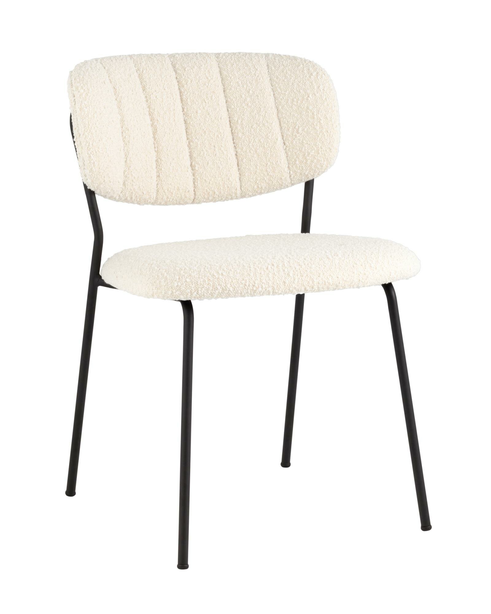 Стул Кэрол STOOL GROUP белый, черный, ткань, металл, мягкое сиденье, без подлокотников