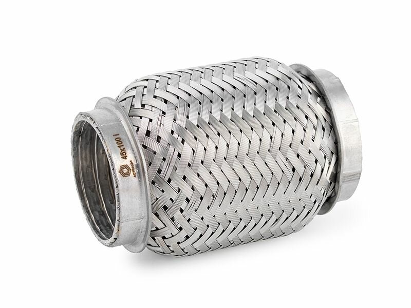 Виброкомпенсатор (Гофра) глушителя (усиленная Interlock) 45х100 / Гофра трехслойная выхлопной трубы трехслойная Интерлок 45x100