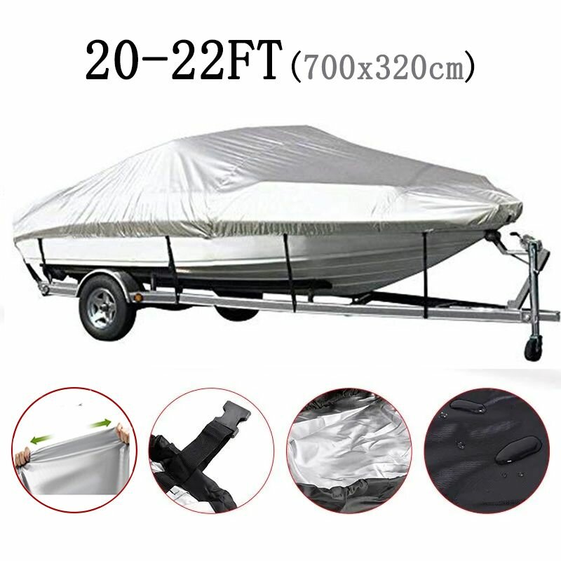 V-образный Тент для лодки пвх 20-22ft(700x320см), стояночный, непромокаемый, для сезонного хранения / чехол на лодку пвх (420/530/570/600/700)