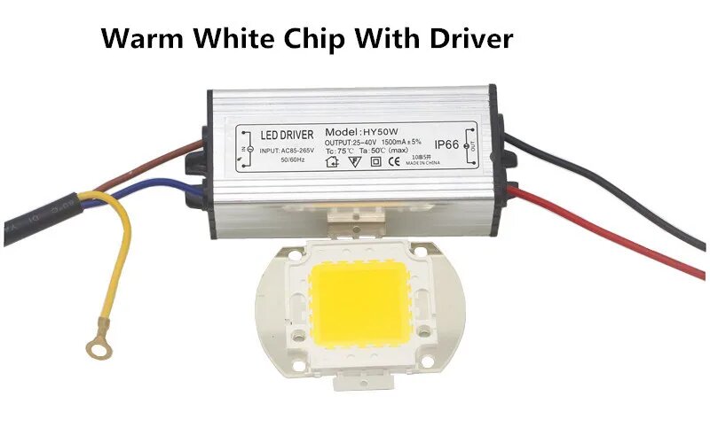 AELED Водонепроницаемый драйвер для светодиодного прожектора WarmwhiteChip Driver, 50W