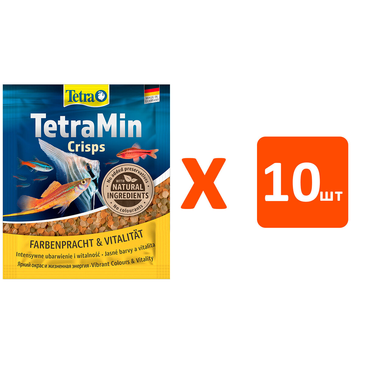 TETRAMIN CRISPS корм чипсы для всех видов рыб (12 гр х 10 шт)