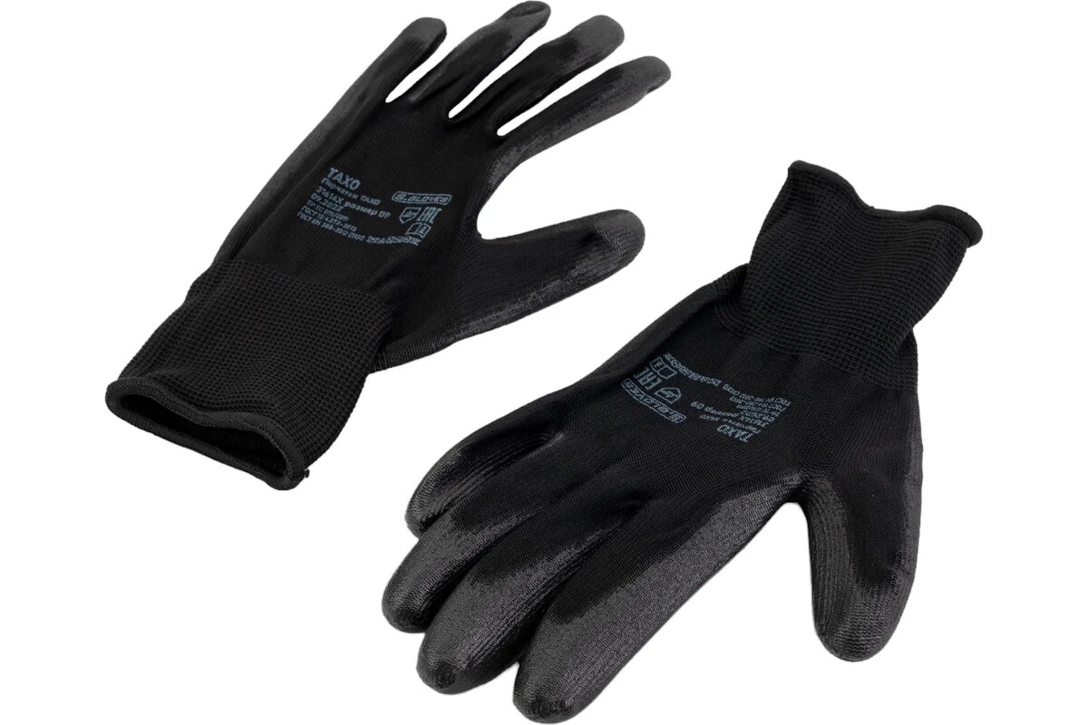 S.GLOVES TAXO нейлоновые перчатки с полиуретановым покрытием, черные, размер 09
