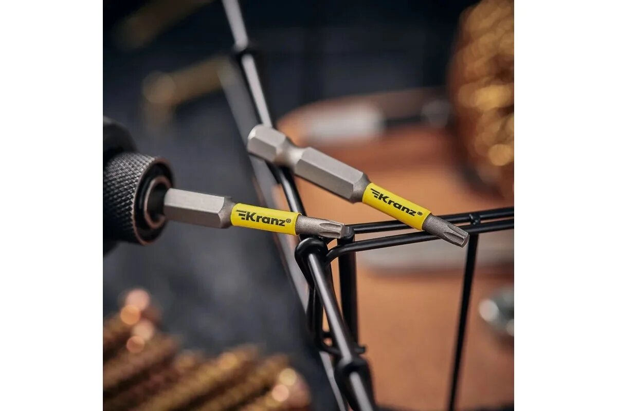 KRANZ KR-92-0426-1 Бита Torx T15x50 мм, сталь S2, набор 2 шт для шуруповерта