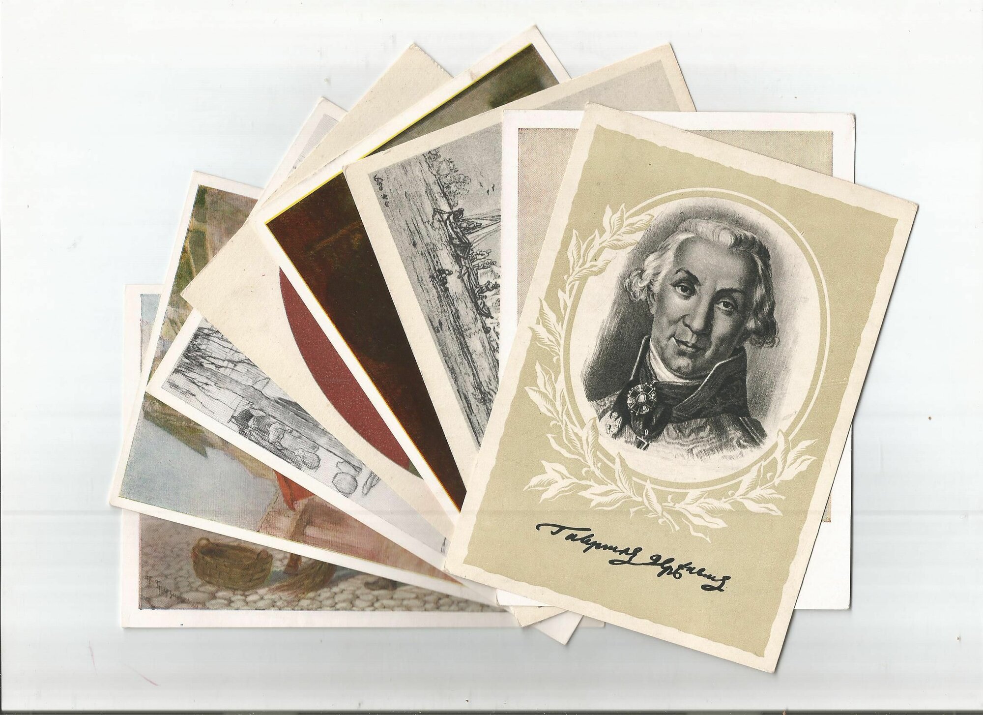 Набор открыток СССР 1957-1958 год. Искусство. Художники разных стран. Изогиз. Чистые, комплект 8 штук. Карточка коллекционная