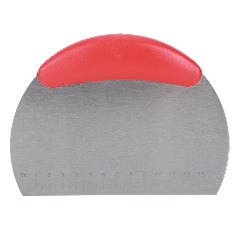 Скребок для масла для торта из нержавеющей стали, нож для резки пиццы с чешуей, инструмент для выпечки, красный