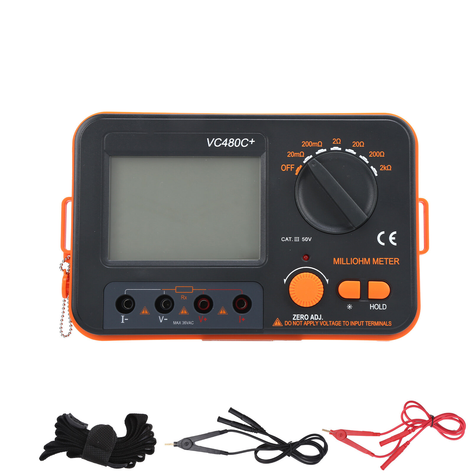 VC480C 0,01 мОм 2 кОм 6Gear цифровой миллиомметр 4-проводной измеритель постоянного тока с низким сопротивлением