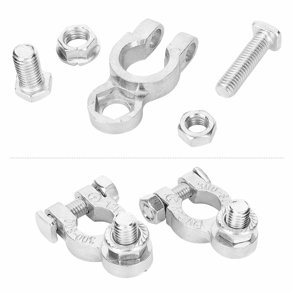 Клеммы Аккумуляторные: Алюминиевые 10мм Диаметр Для Универсальной Установки - Высокая Прочность И Надежность Клеммы Для Быстрого Ремонта Аккумулятора В Комплекте Пара