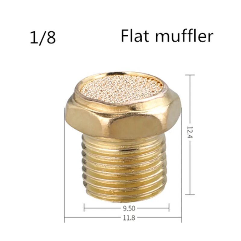 Пневматический глушитель выхлопа BSL латунный регулируемый 1/8 1/4 3/8 1/2 Short-01