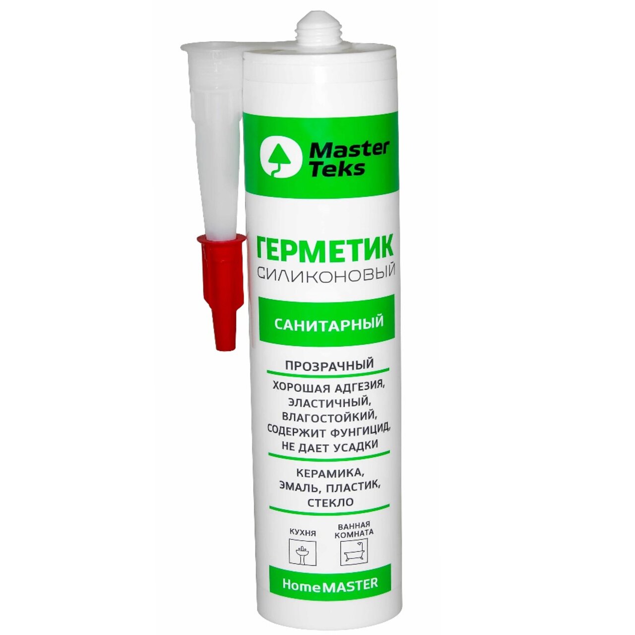 MasterTeks HM 260 мл санитарный силиконовый герметик прозрачный для ванной комнаты