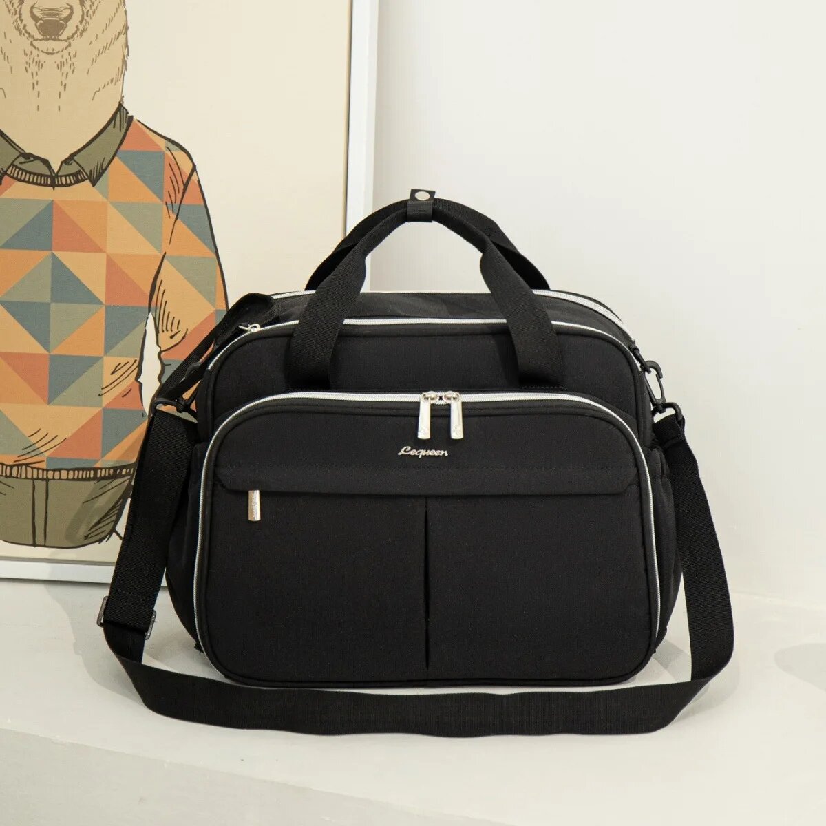 Lequeen дорожная сумка для беременных и мам black