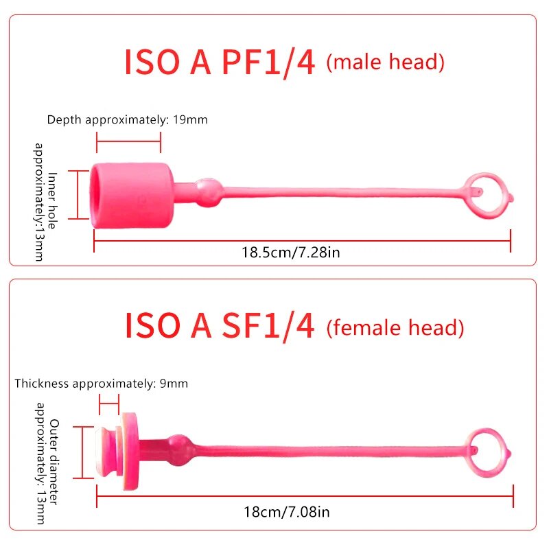 Пылезащитные колпачки ISO A PF1/4 SF1/4, красный, A1