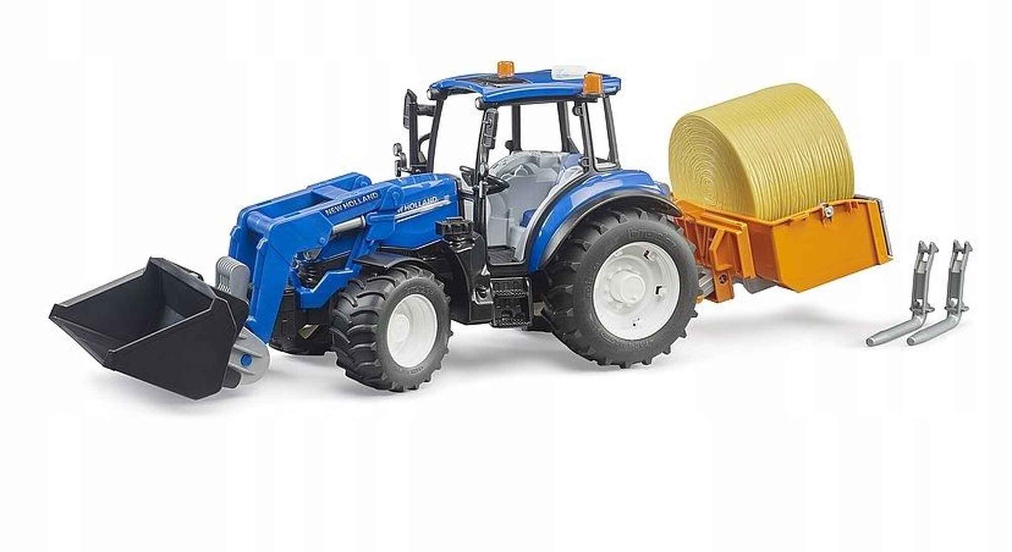 Игрушечный транспорт Bruder - Трактор NEW HOLLAND T5.120 с погрузчиком и загрузочным кузовом - Брудер 02187
