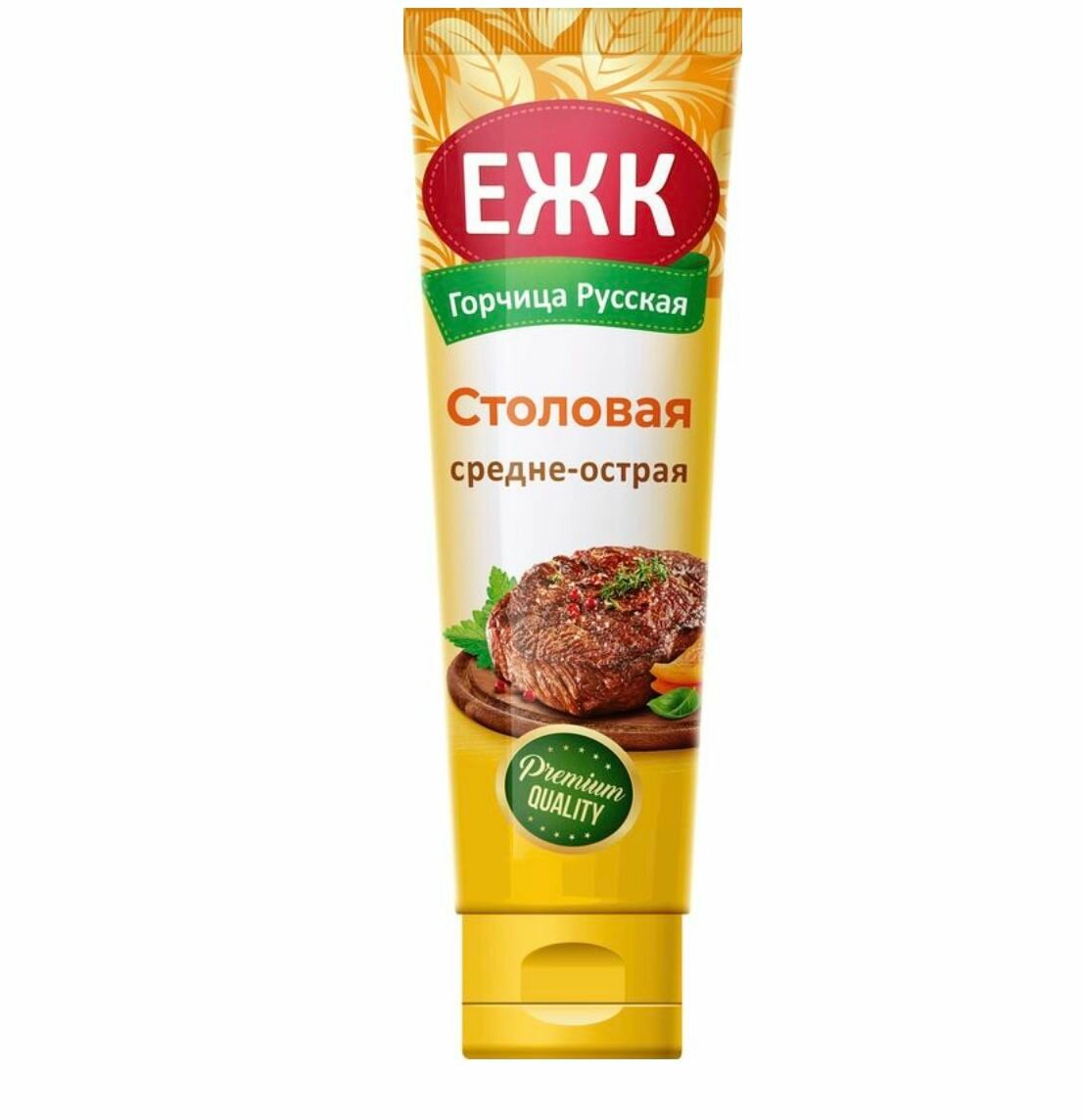 Горчица ЕЖК пищевая русская столовая средне-острая, 130 г * 5 шт.
