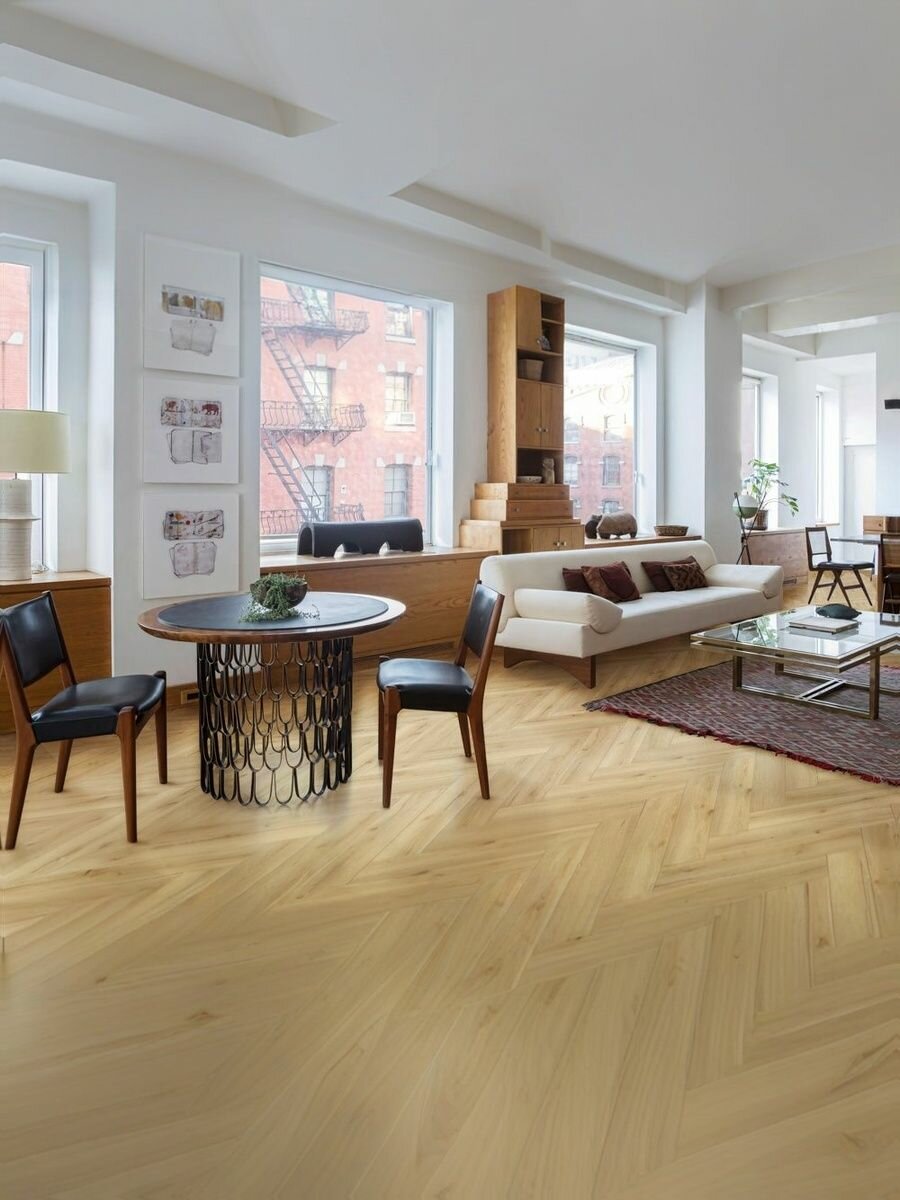 Виниловая плитка SPC CronaFloor Herringbone Дуб Кан H011 (в уп. 16 шт./1.31 м2)