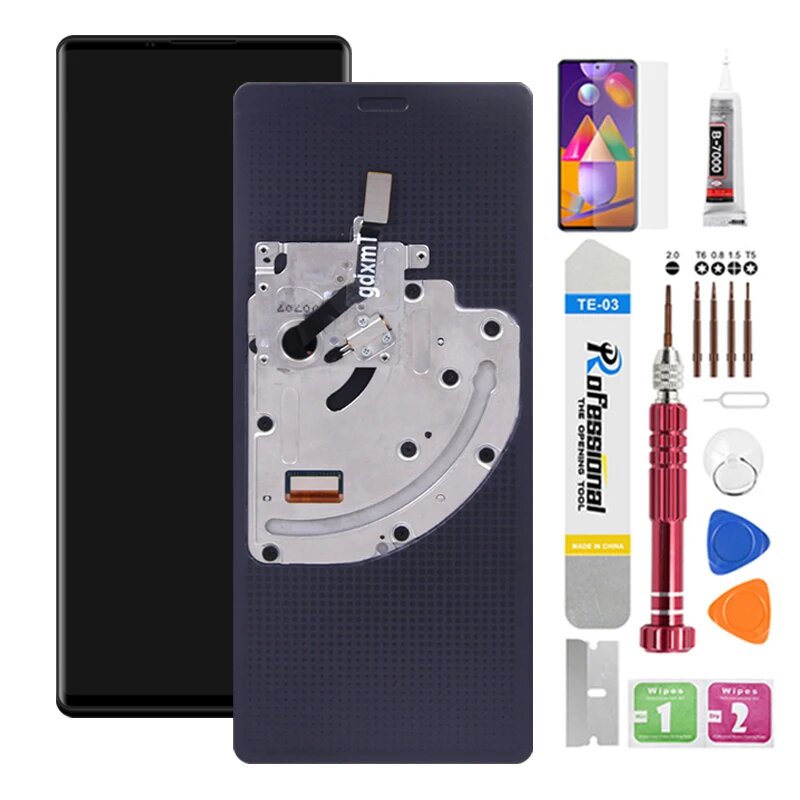 OEM-дисплей с сенсорным экраном и дигитайзером для LG Wing 5G LMF100N LM-F100N Black With Frame