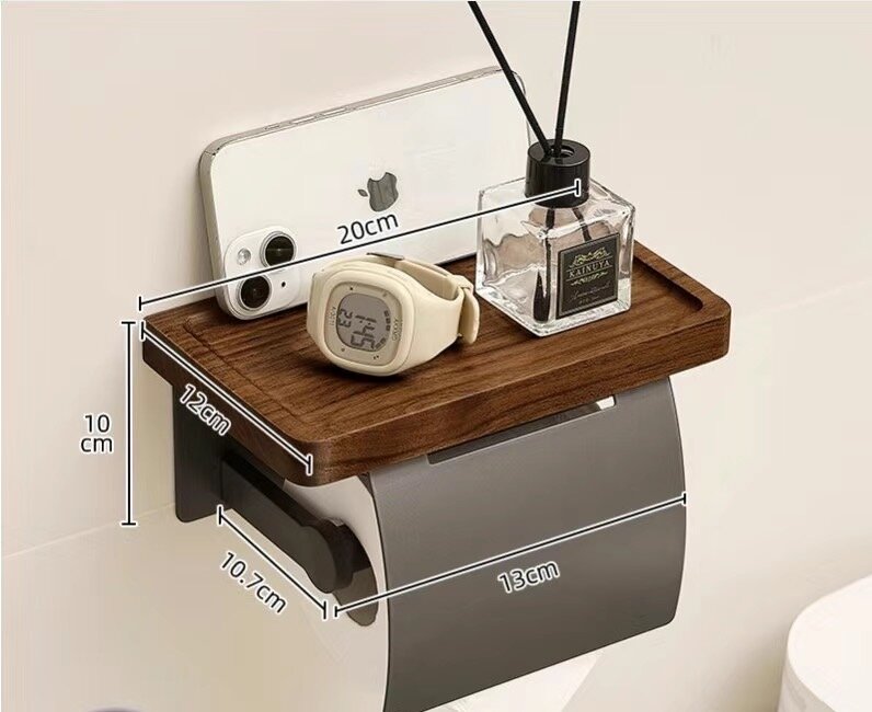 Держатель для туалетной бумаги из цинкового сплава MAIJIESHENG, Коричневый/серый