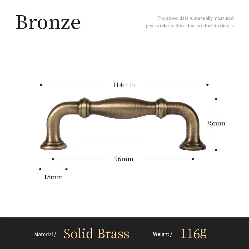 Сантая Антикварные латунные ручки для шкафов 3-4 дюйма Pitch-Row-96mm