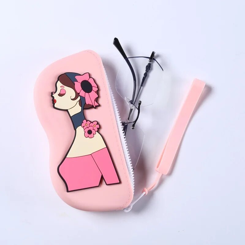 KLASSNUM Портативный силиконовый чехол для очков Розовый, Pink 3