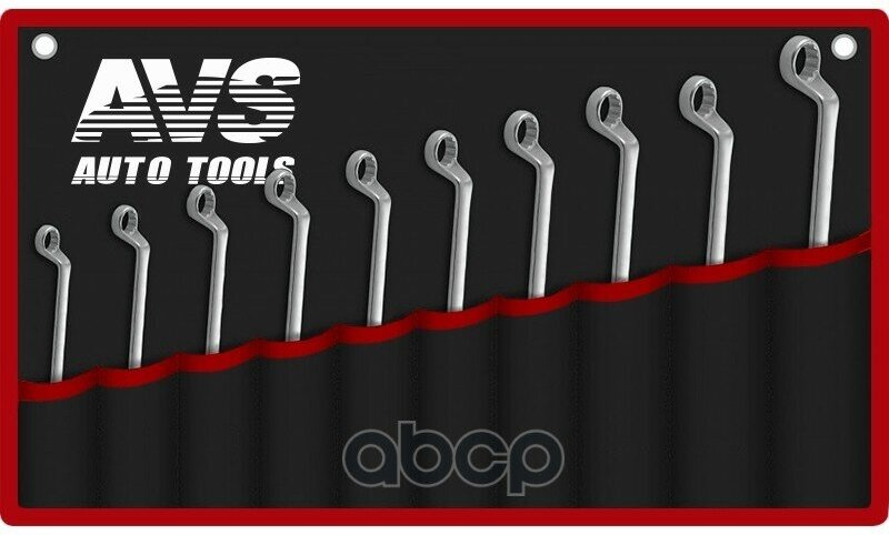 Набор ключей (10 предметов) "AVS" K2N10M (гаечных накидных изогнутых в сумке, 6-27 мм) AVS арт. A07651S