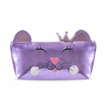 Пенал 1 отделение, на молнии "КОТ" искусственная кожа 24*9,5*5 СМ