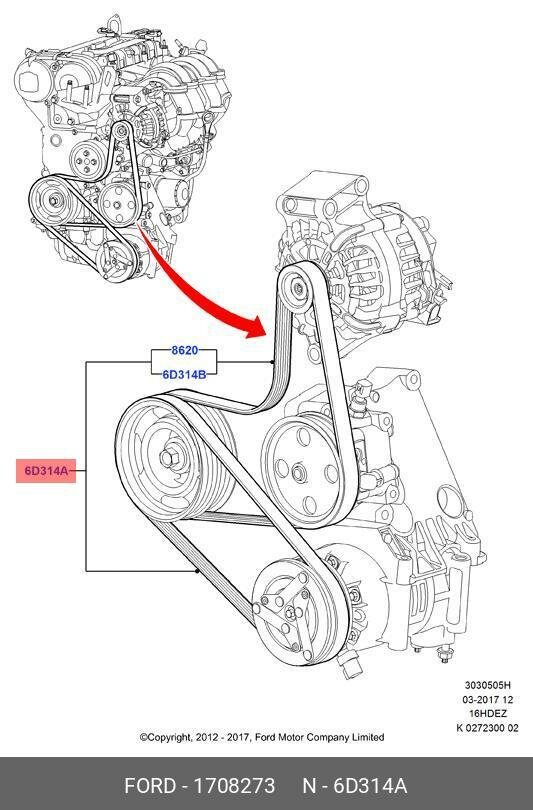 Ремень поликлиновый Ford 1 708 273