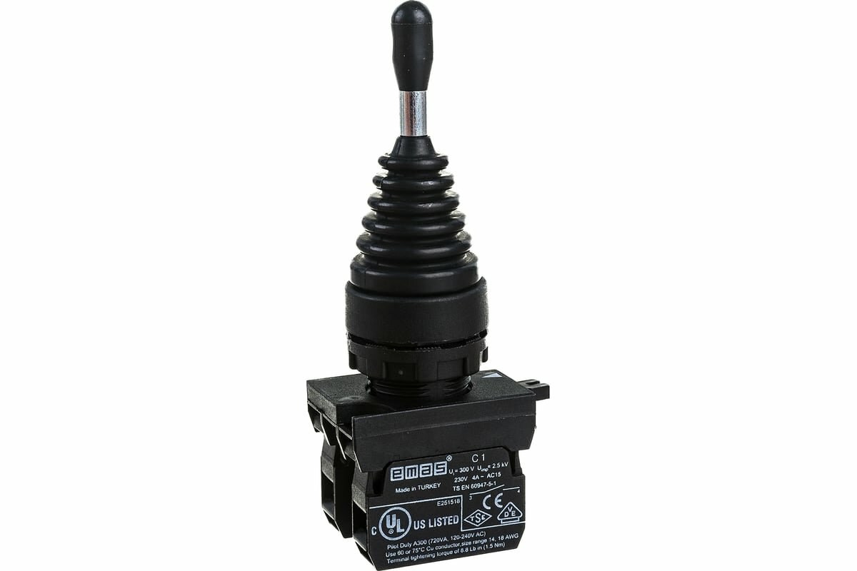 Emas CP101DJ20 – двухпозиционная кнопка-джойстик с фиксацией, 250 В AC, 4 А