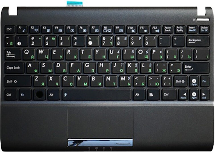 Клавиатура для ноутбука Asus Eee PC 1025, 1025C, 1025CE, 1060 черная, верхняя панель в сборе