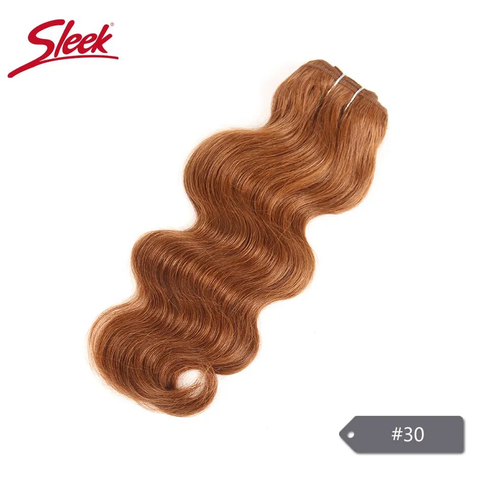 Натуральные волнистые волосы Sleek 1 пучок #27 #30 #99J #бордовый красный 10-22 20 дюймов, # 30