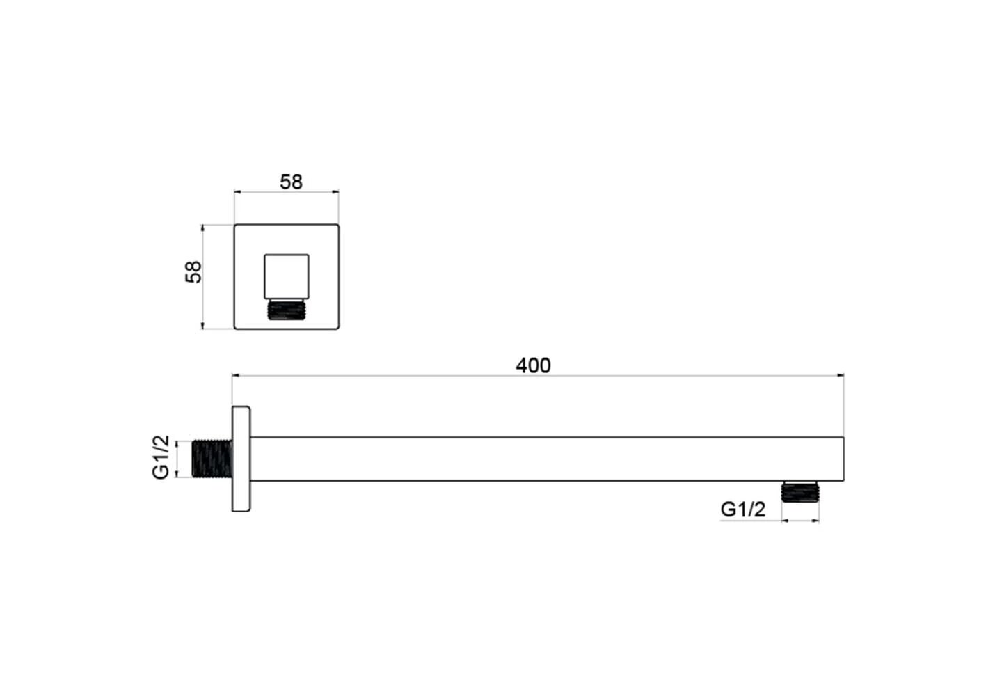Держатель верхнего душа Aquatek настенный 400 мм AQ2177CR